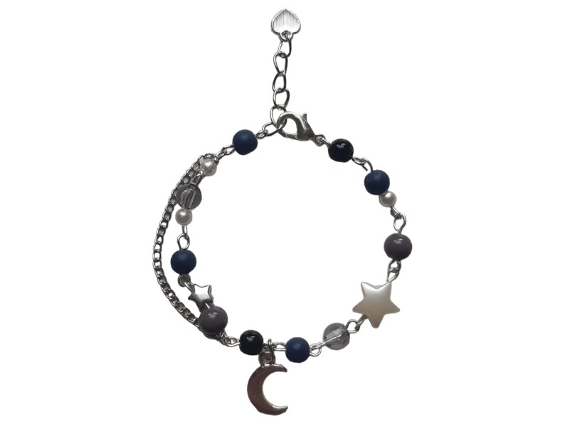 Moon and Star Matching Beaded Bracelets Celestial Couple Bracelet Set ...