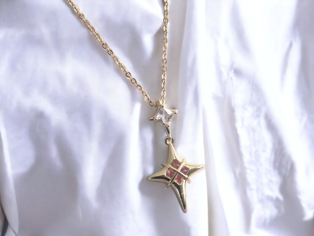 Stainless Steel Polar Star Design Necklace With Zircon Stone Detailing ...