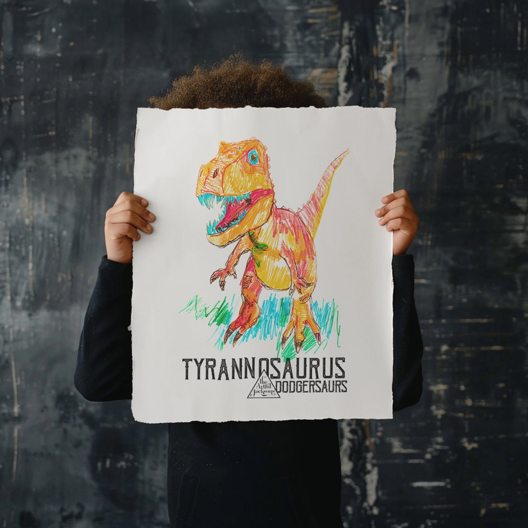 Tyrannosaurus, Dodgersaurs, Dinosaur Wall Art, Dinosaur Poster ...
