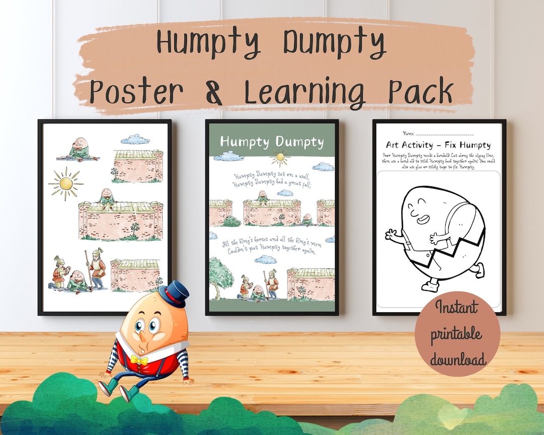 Humpty Dumpty Illustrated Lyric Poster & Crafts - Etsy