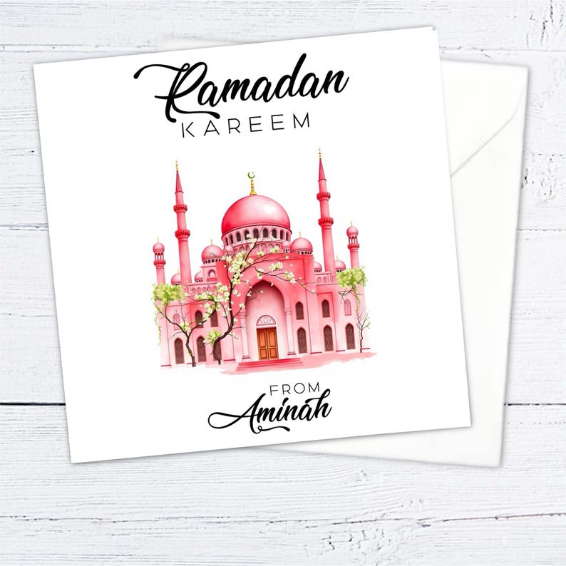 Personalized Ramadan Card, Custom Family Name, Islamic Greeting - Etsy