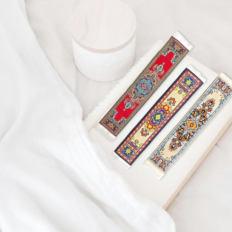 Turkish Woven Carpet Bookmark: Handmade Thread Bookmark - Etsy UK