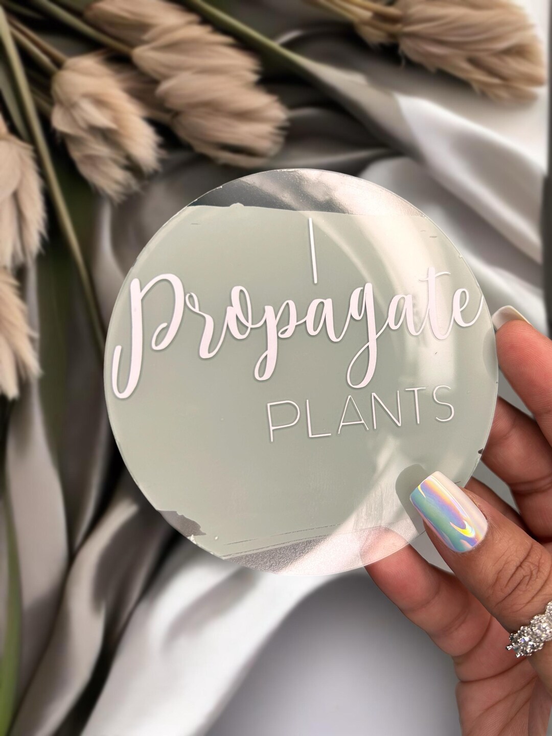 Custom Acrylic Plant Propagation Sign: Moss Green & White Vinyl - Etsy