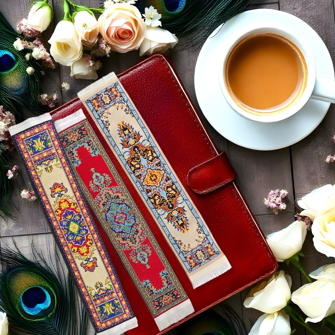 Turkish Woven Carpet Bookmark: Handmade Thread Bookmark - Etsy