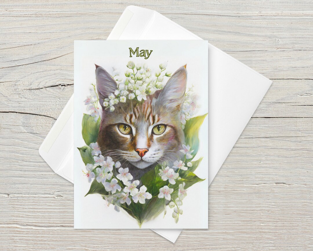 Month of May Birthday Card Personalise Inside Cover Birth Flowers and ...