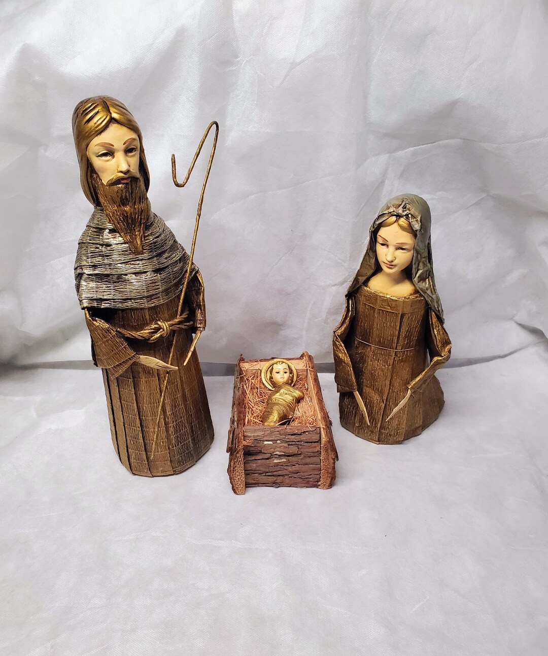 Nativity Set Papier Mache Made in Japan Smith Brothers 3 Pieces - Etsy