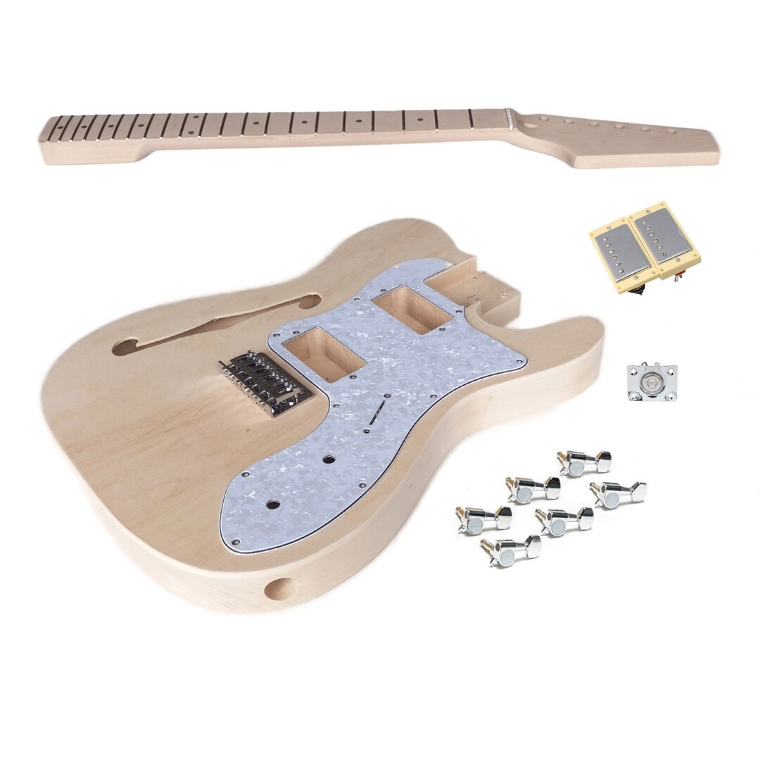 Telecaster/thinline Style DIY Guitar Kit. Basswood Body, Maple Neck ...