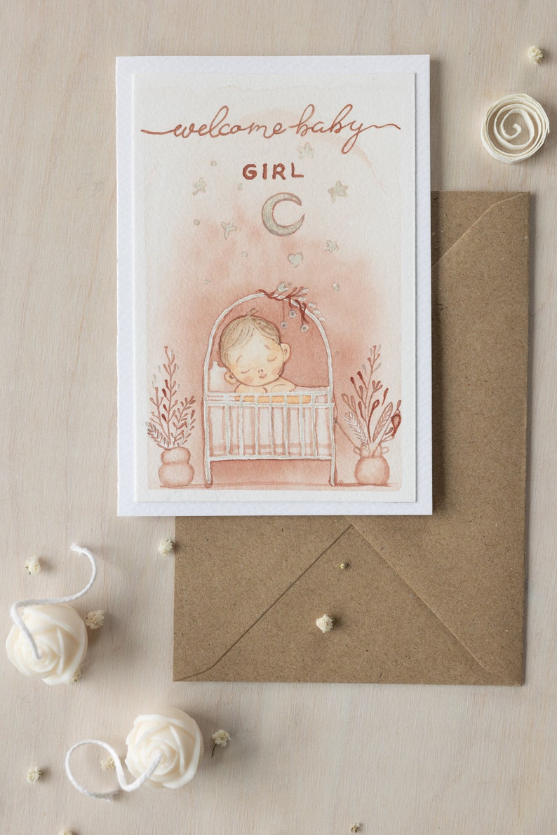 Congrats Pregnancy Handmade Watercolor Greeting Card, Baby Shower Cards ...