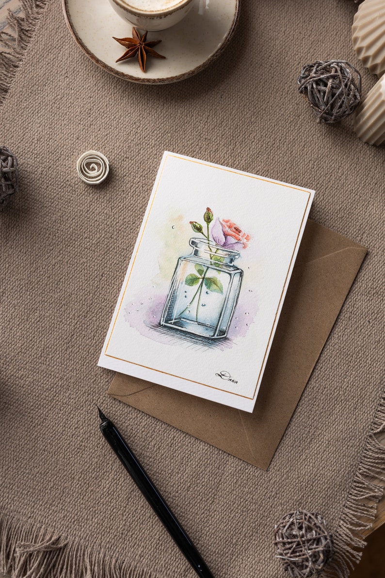 Handmade Watercolour Card, Happy Birthday Gift, Gift for Mother ...