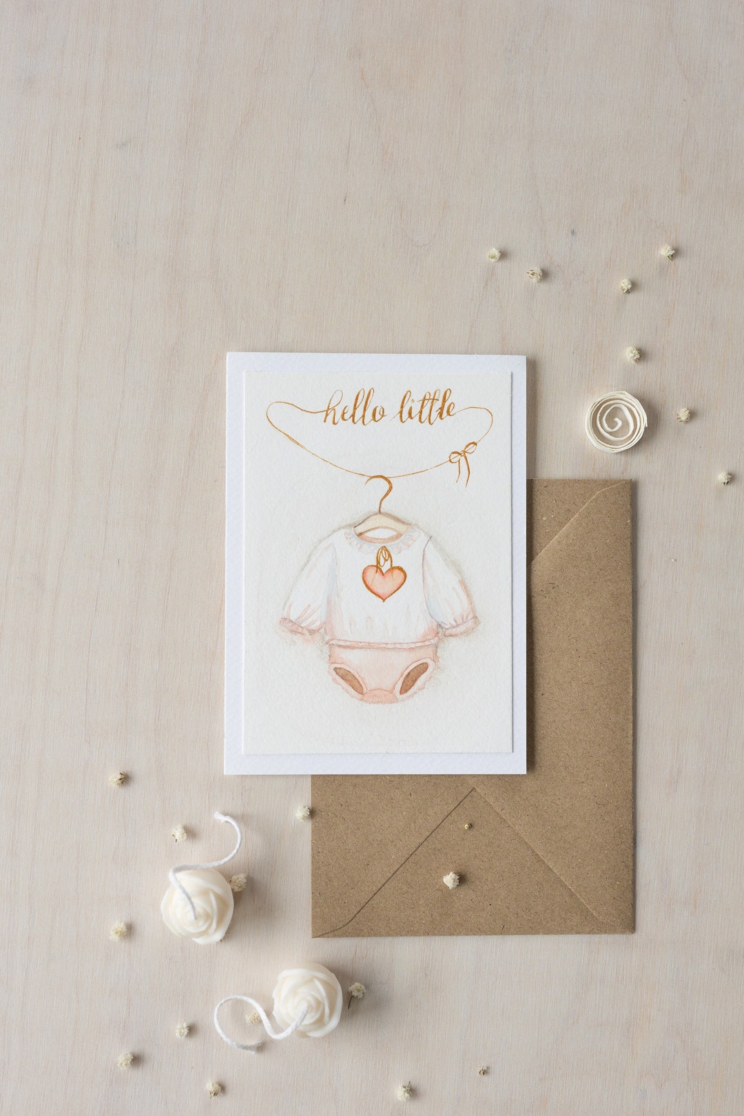 Baby Shower Handmade Watercolor Greeting Card, Congrats Pregnancy ...