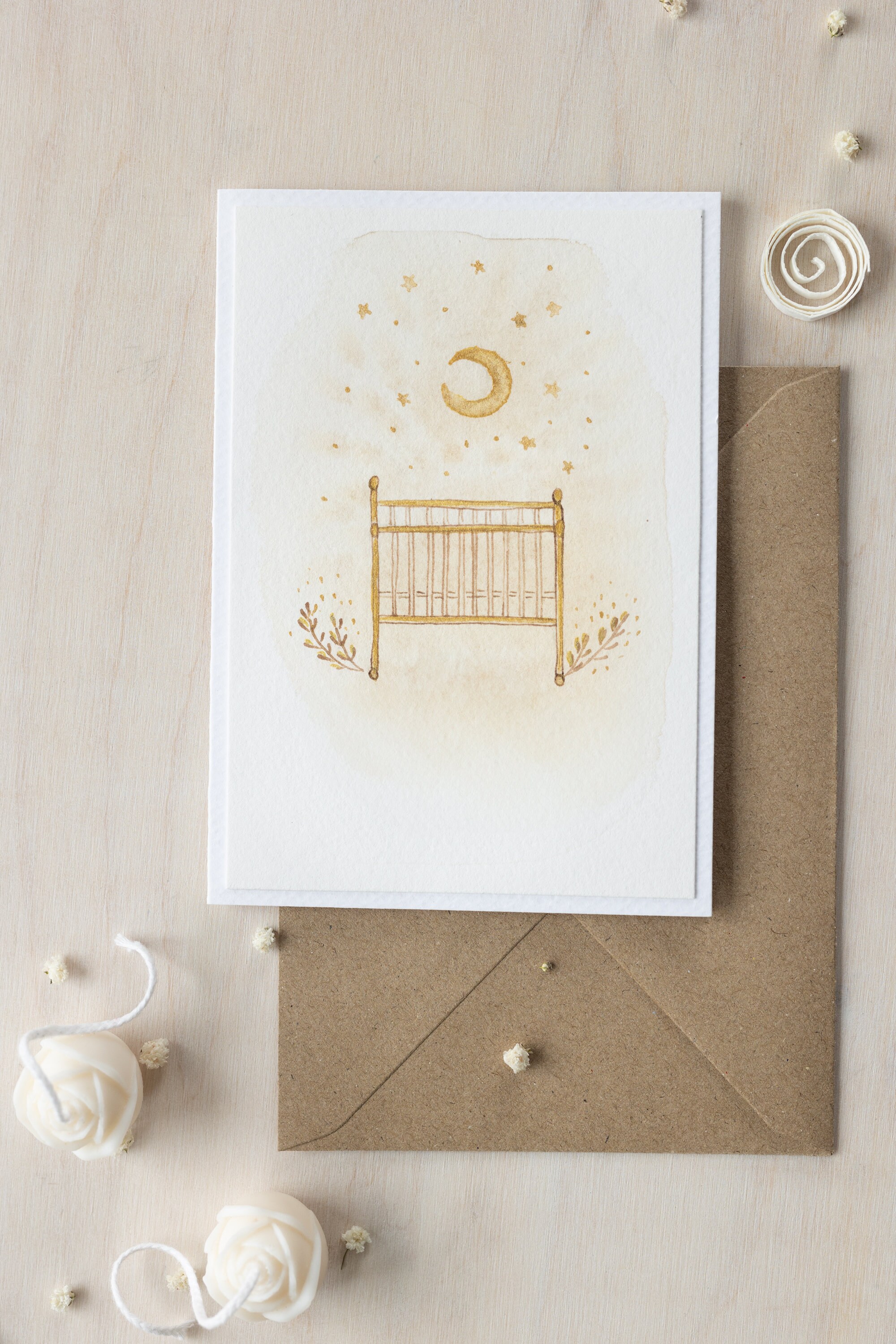 Congrats Pregnancy Handmade Watercolor Greeting Card, Baby Shower ...