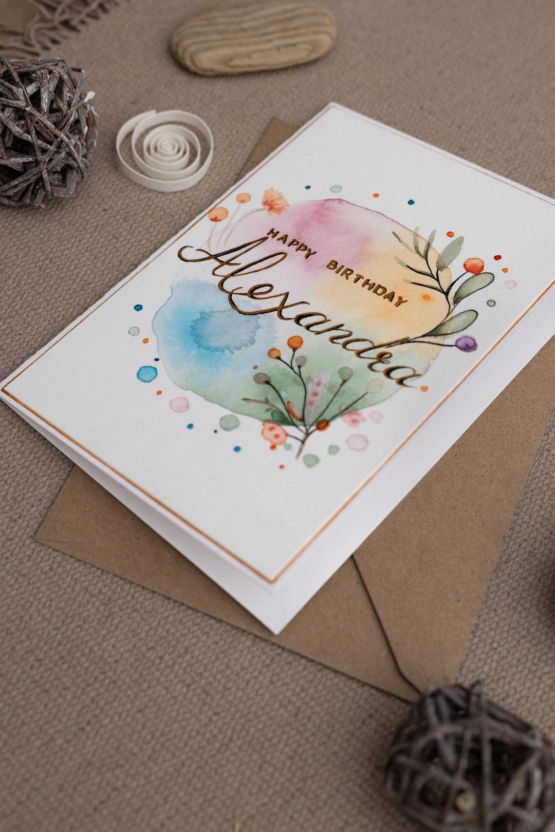 Personalised Happy Birthday Alexandra Card Handmade Greeting Card Hand ...