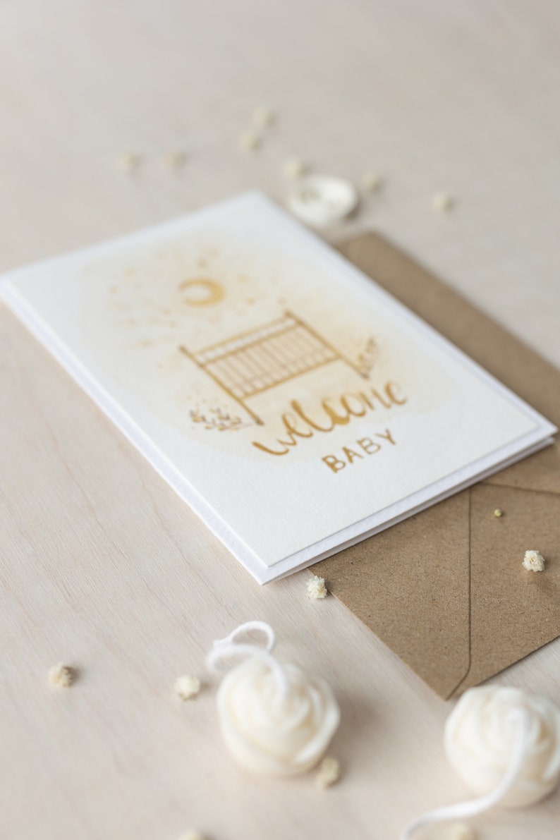 Congrats Pregnancy Handmade Watercolor Greeting Card, Baby Shower ...