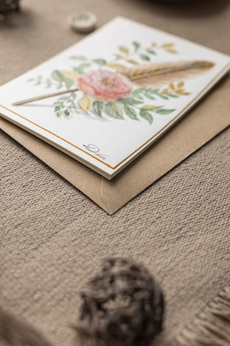 Handmade Watercolour Card, Happy Birthday Gift, Gift for Mother, Thank ...