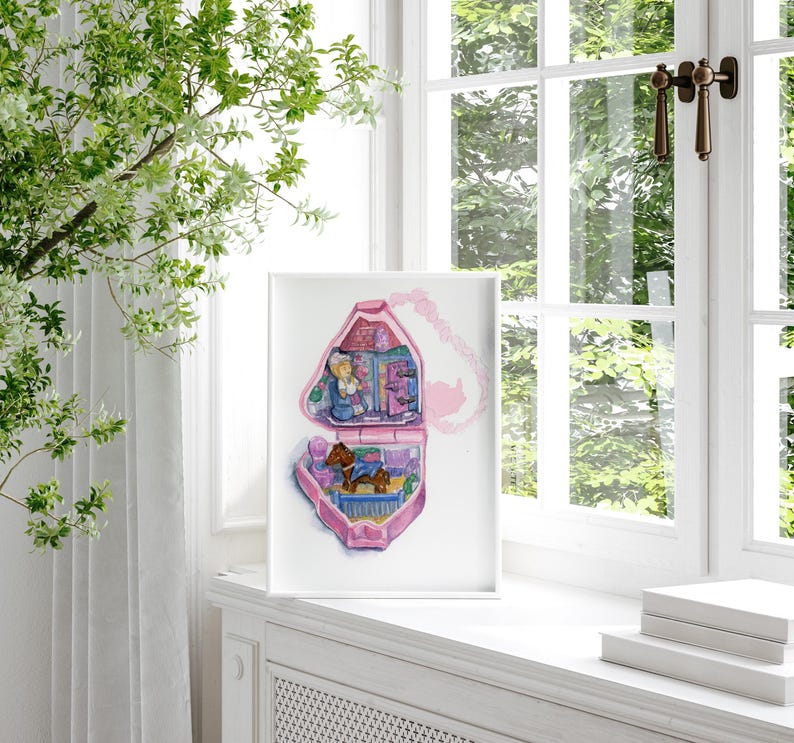 Polly Pocket Watercolor Art Print – 90s Toy Illustration for Nostalgic ...