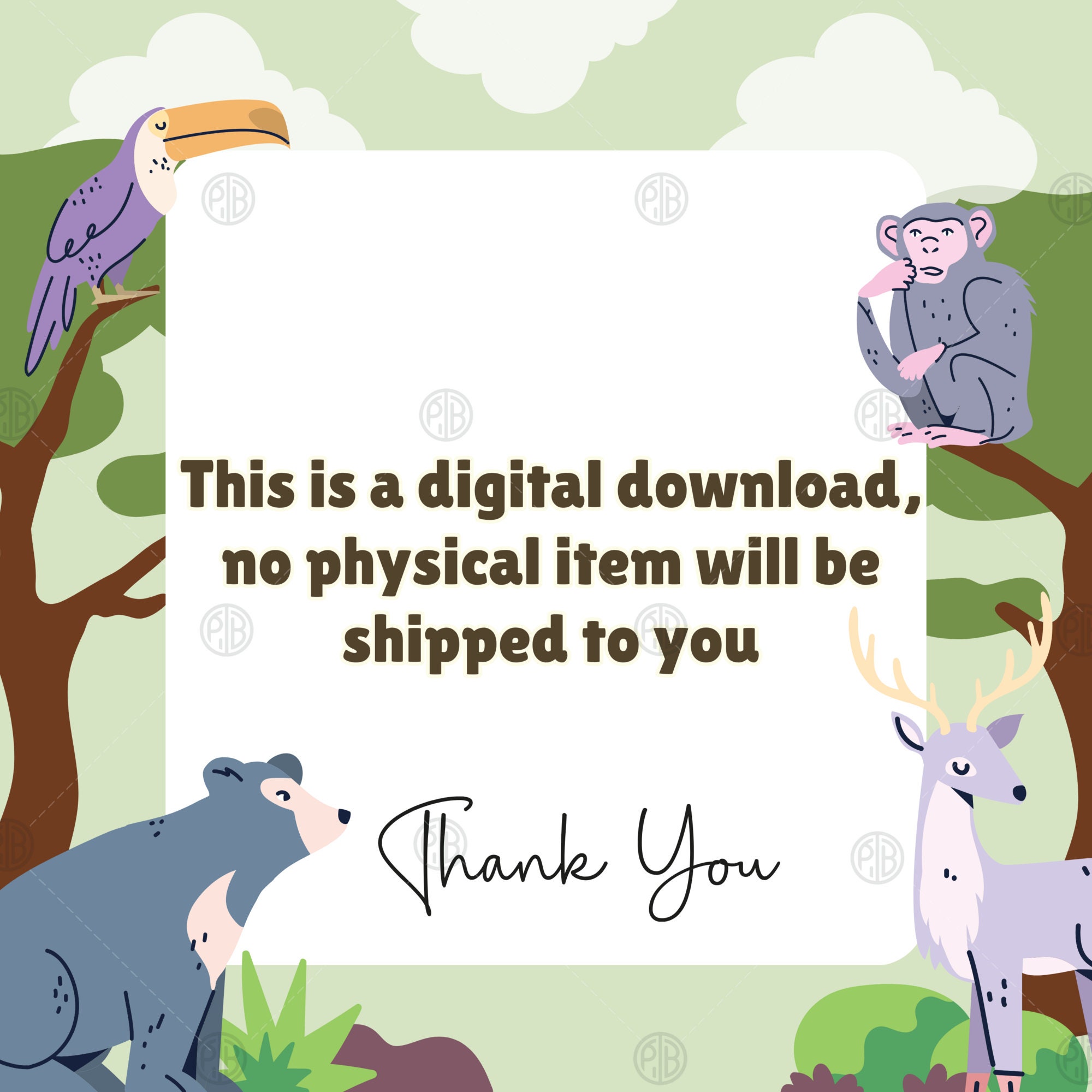 Watercolor Quirky Safari Animals PNG, Silly Wild Animal Clip Art ...