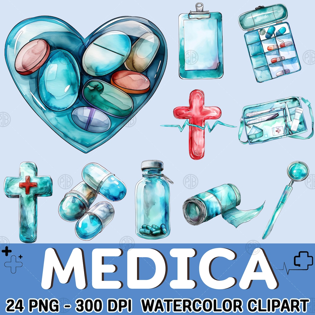 Watercolor Medical PNG, Healthcare Clip Art, Nurse Doctor Tools Clipart ...