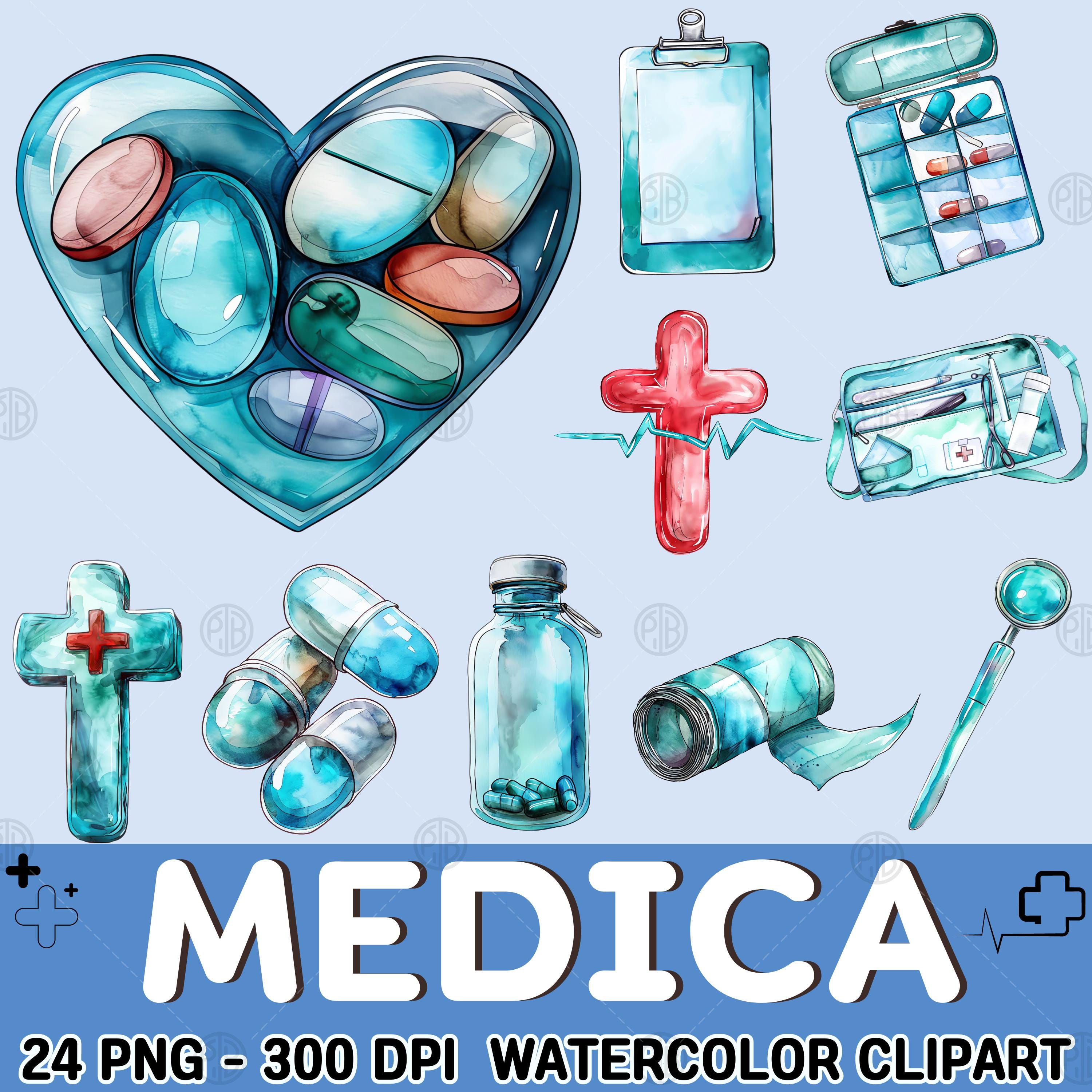 Watercolor Medical PNG, Healthcare Clip Art, Nurse Doctor Tools Clipart ...