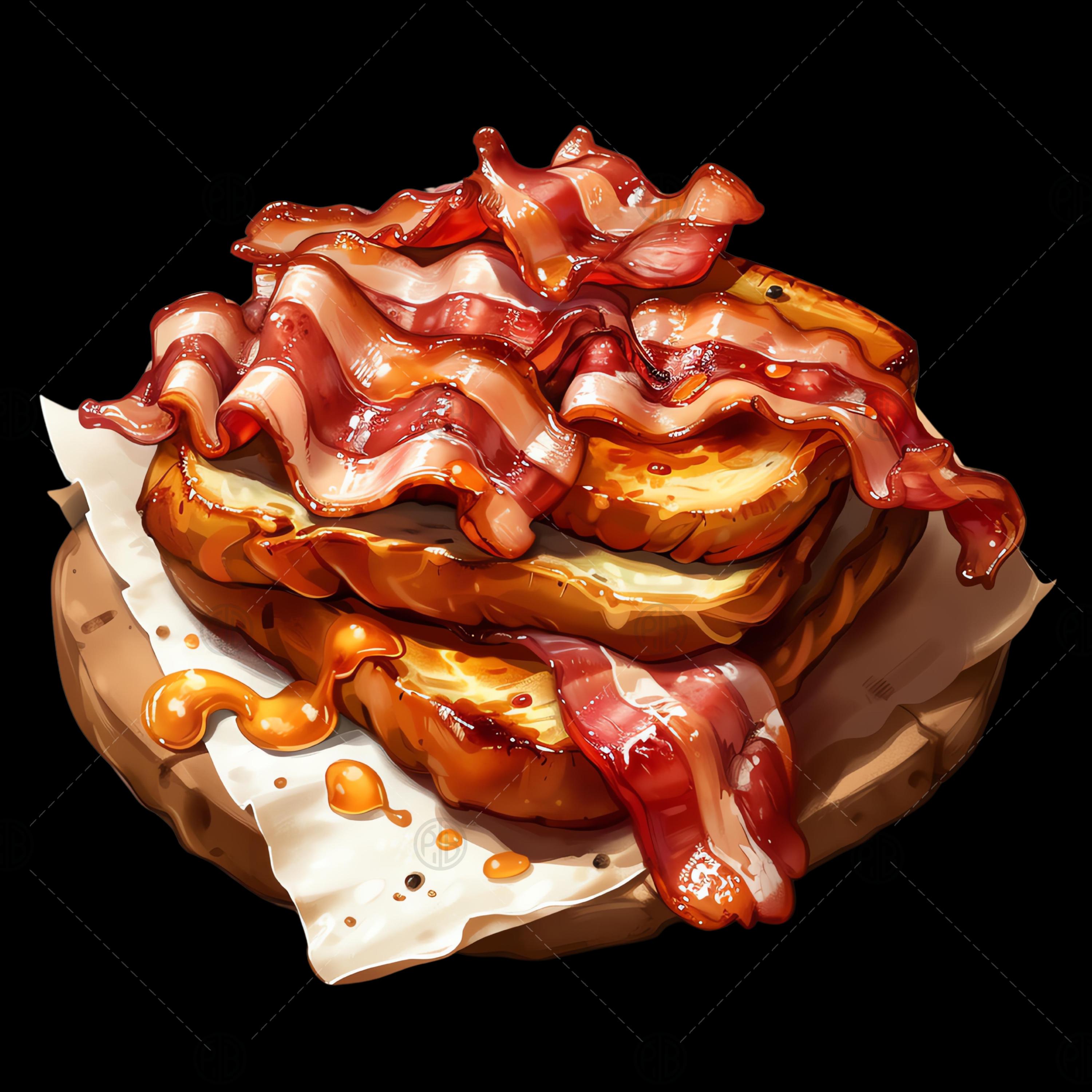 Watercolor Delicious Bacon PNG, Food Clip Art, Breakfast Clipart ...