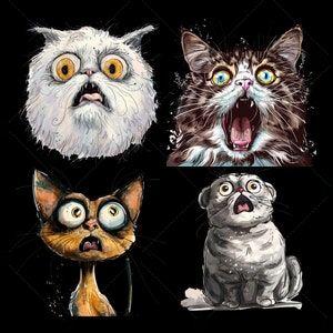 Watercolor Quirky Cartoon Cat Breed PNG, Cute Fluffy Feline Clip Art ...