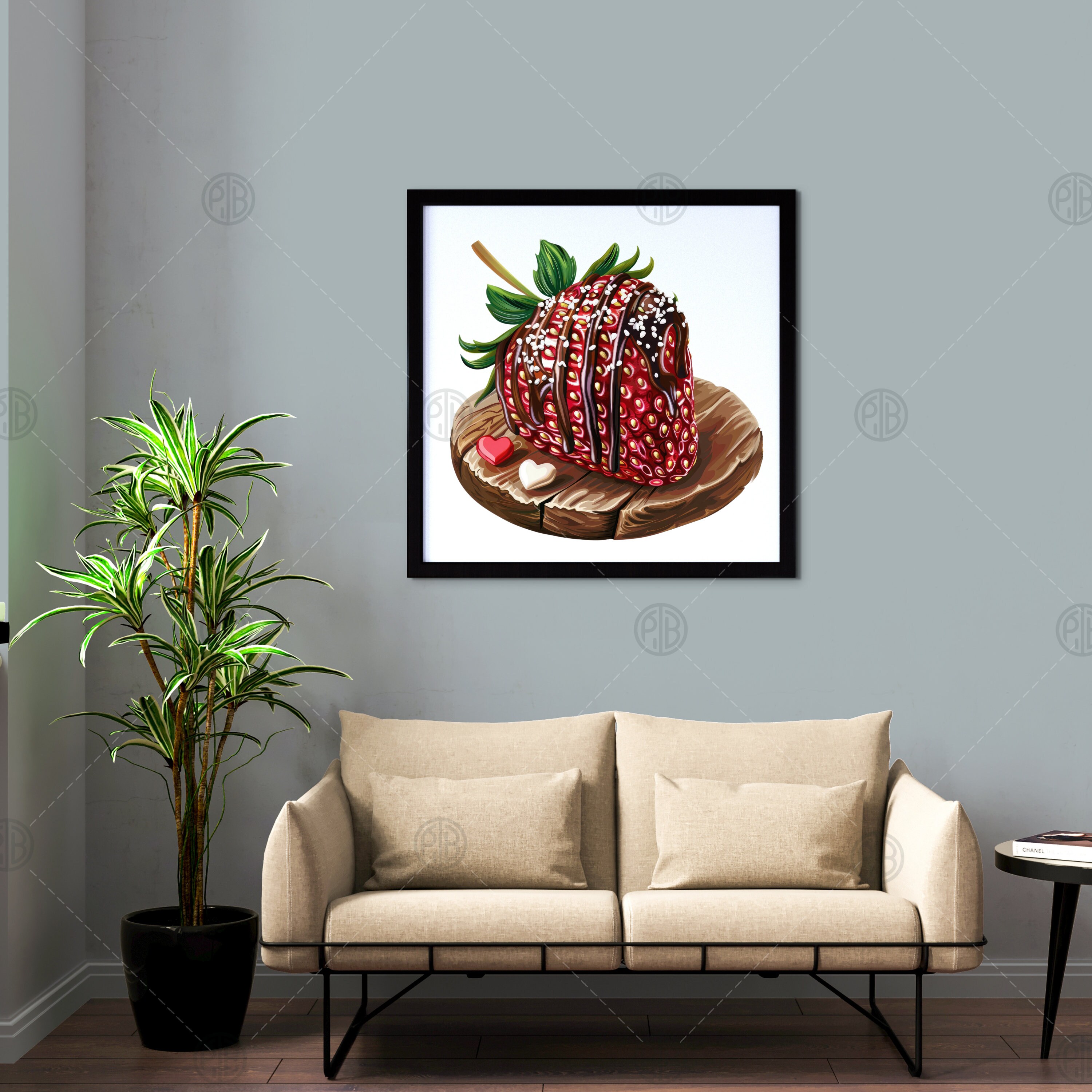 Watercolor Chocolate Covered Strawberry PNG, White Dark Strawberries ...