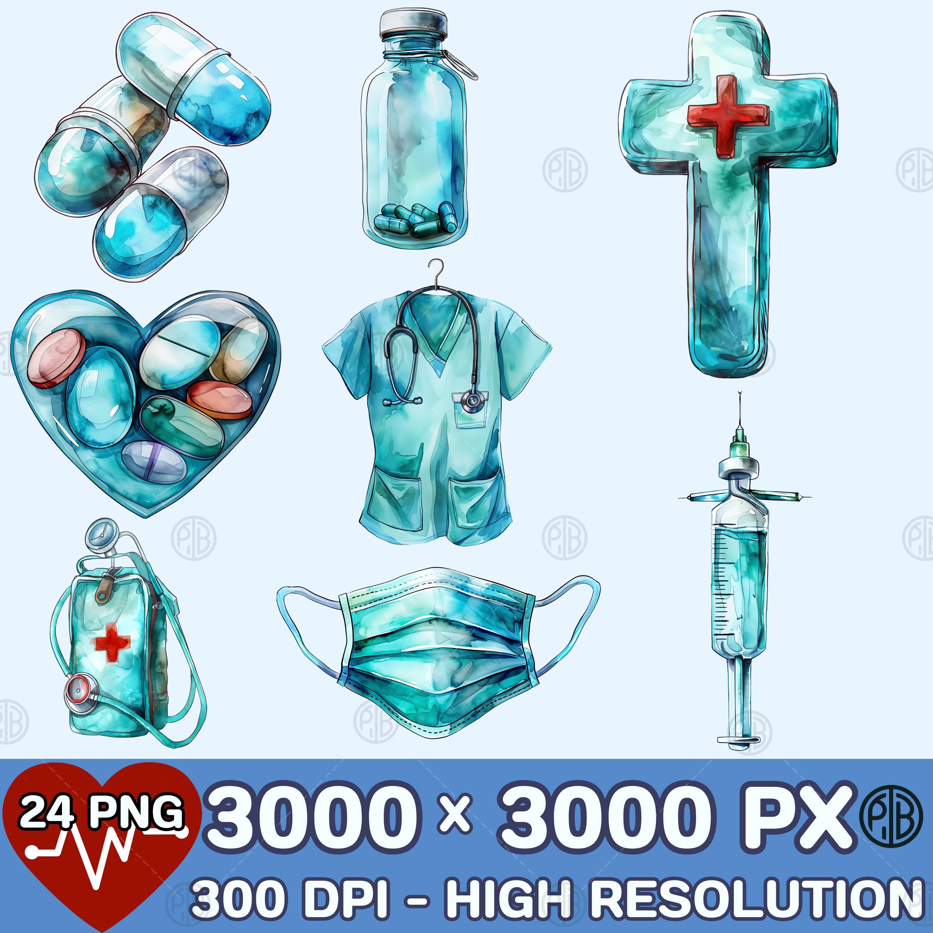 Watercolor Medical PNG, Healthcare Clip Art, Nurse Doctor Tools Clipart ...