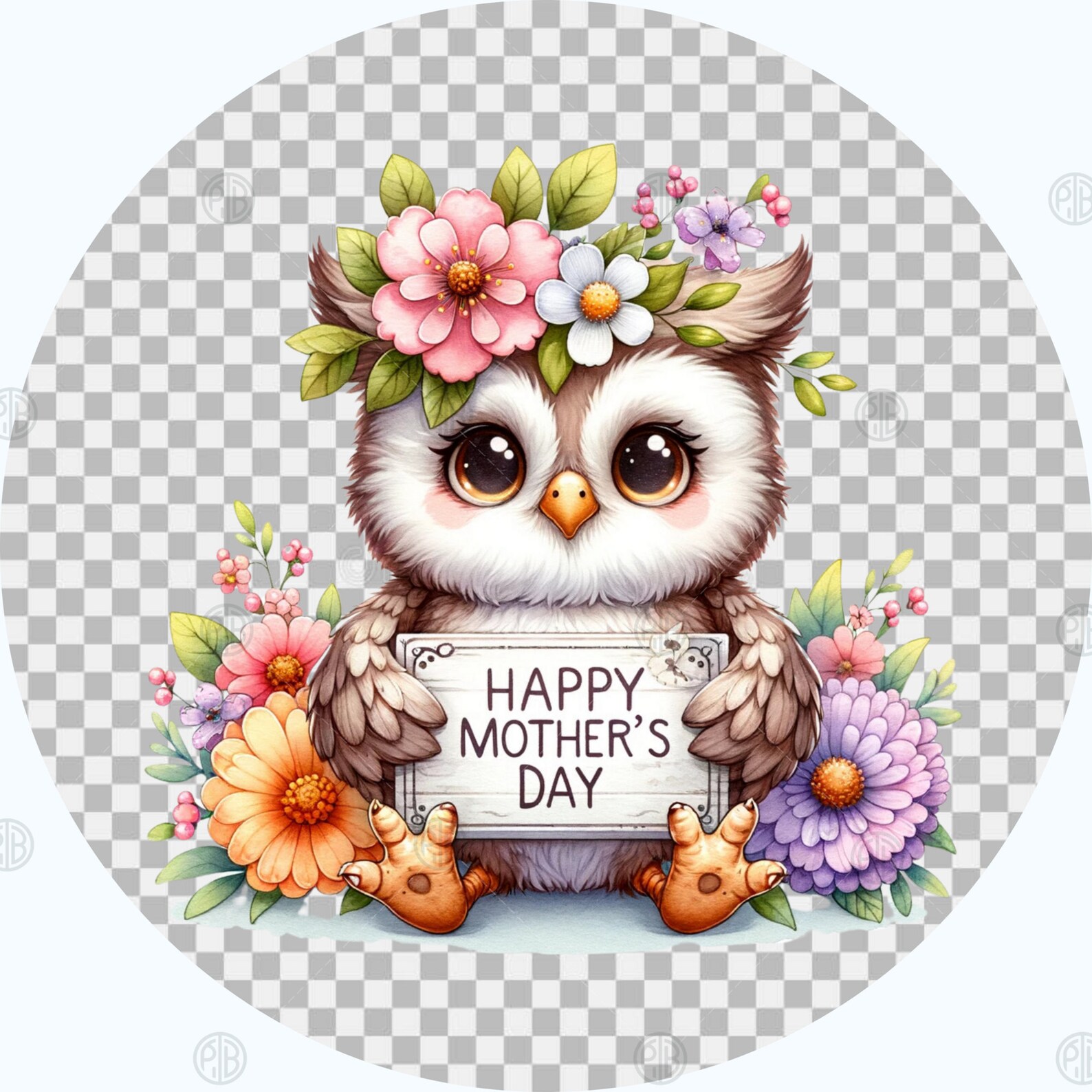 Watercolor Mothers Day Animals PNG, Cute Happy Mother's Day Clipart ...