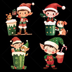 Watercolor Christmas Elf Arrival Letters PNG, Festive Holiday Clip Art ...