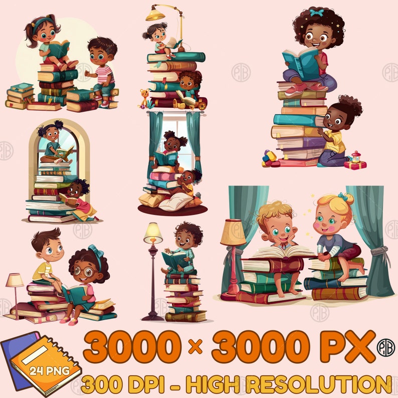 Watercolor Kids Reading Book PNG, Books Clip Art Portrait, Toddlers ...