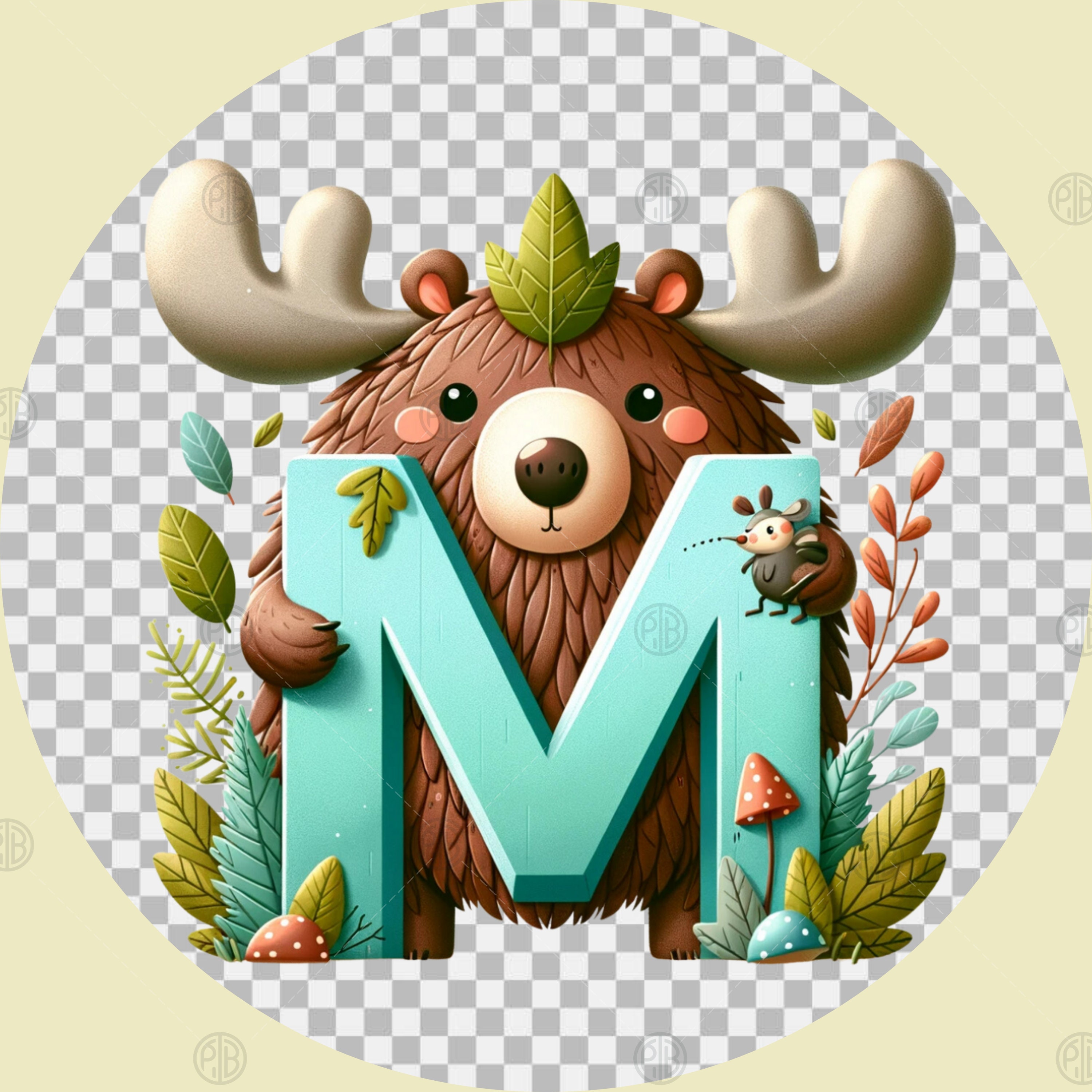 Watercolor Alphabet & Number Woodland Animals Clipart, Cute Animal ...