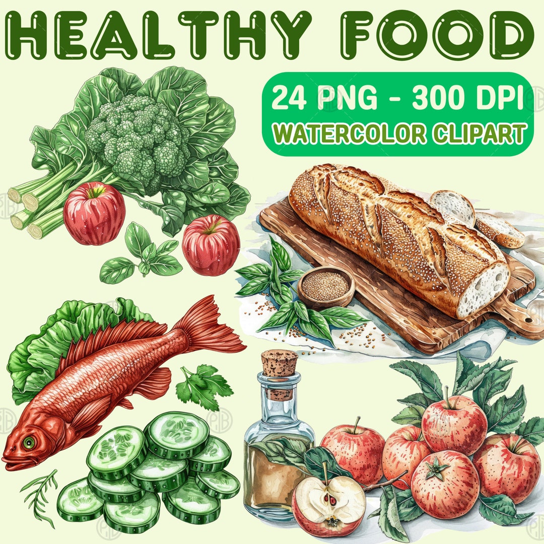 Watercolor Healthy Food PNG, Fresh Vegetable Clip Art Portrait, Organic ...