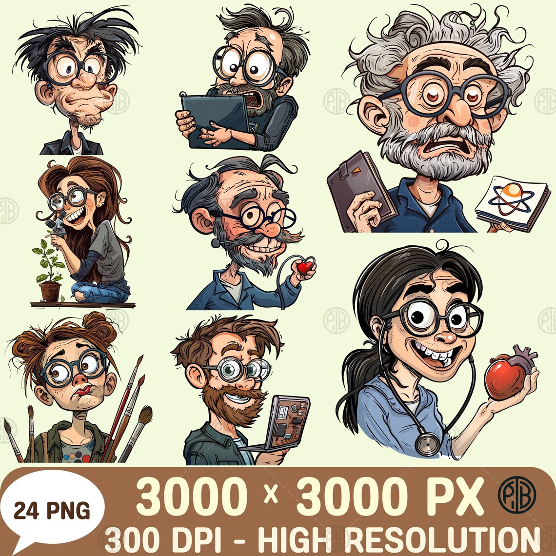 Watercolor Funny Teacher PNG, Cute Clip Art, Whimsical Teacher Week ...