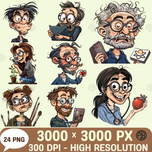 Watercolor Funny Teacher PNG, Cute Clip Art, Whimsical Teacher Week ...