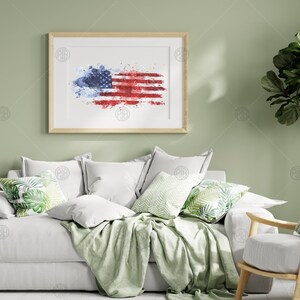 Watercolor USA Flag PNG, Patriotic Clip Art Portrait, Clipart Paintings ...