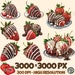 Watercolor Chocolate Covered Strawberry PNG, White Dark Strawberries ...