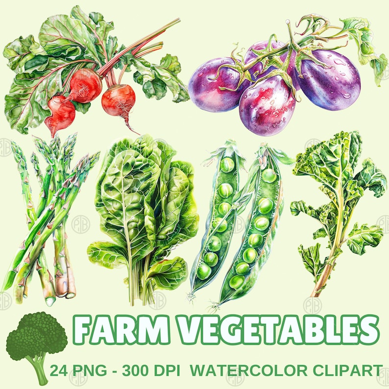 Watercolor Farm Vegetables PNG, Fresh Vegetable Clip Art, Healthy Food ...