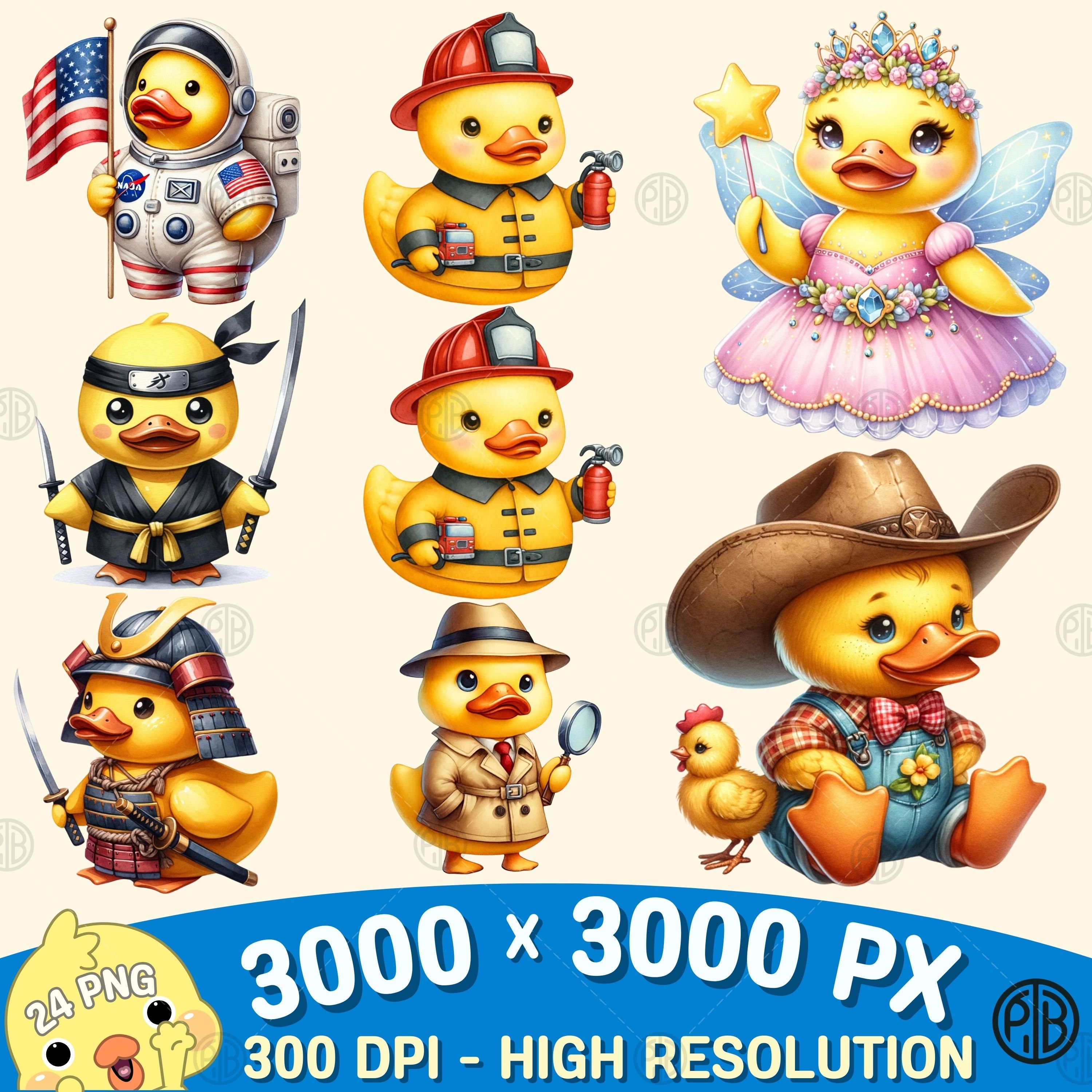 Watercolor Rubber Duck PNG, Yellow Ducks Clip Art, Cute Bath Toy ...