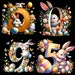 Watercolor Alphabet & Number Cute Rabbit Easter Egg Clipart, Nursery ...