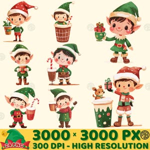 Watercolor Christmas Elf Arrival Letters PNG, Festive Holiday Clip Art ...