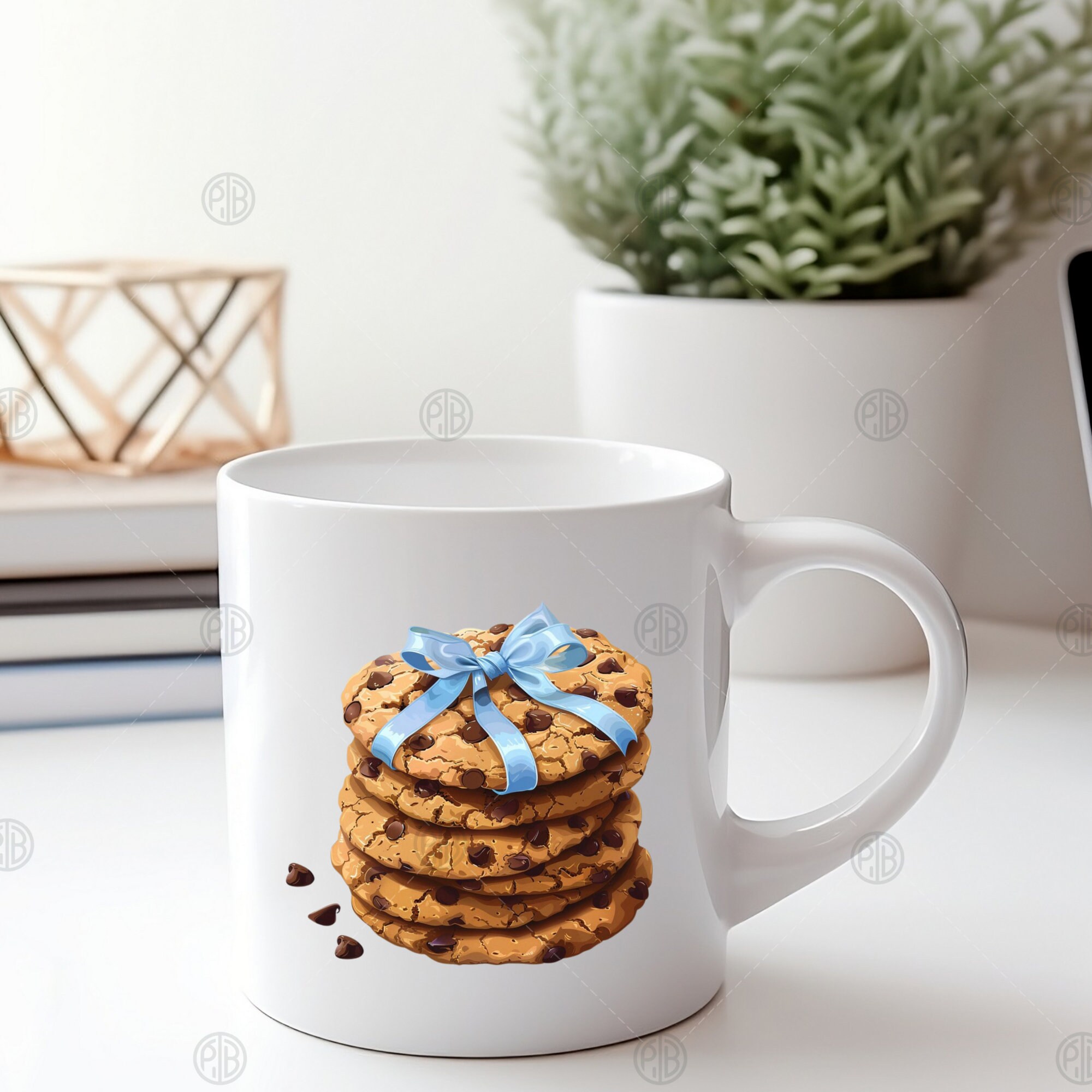 Watercolor Cookies and Milk PNG, Cute Blue Treats Clip Art, Chocolate ...