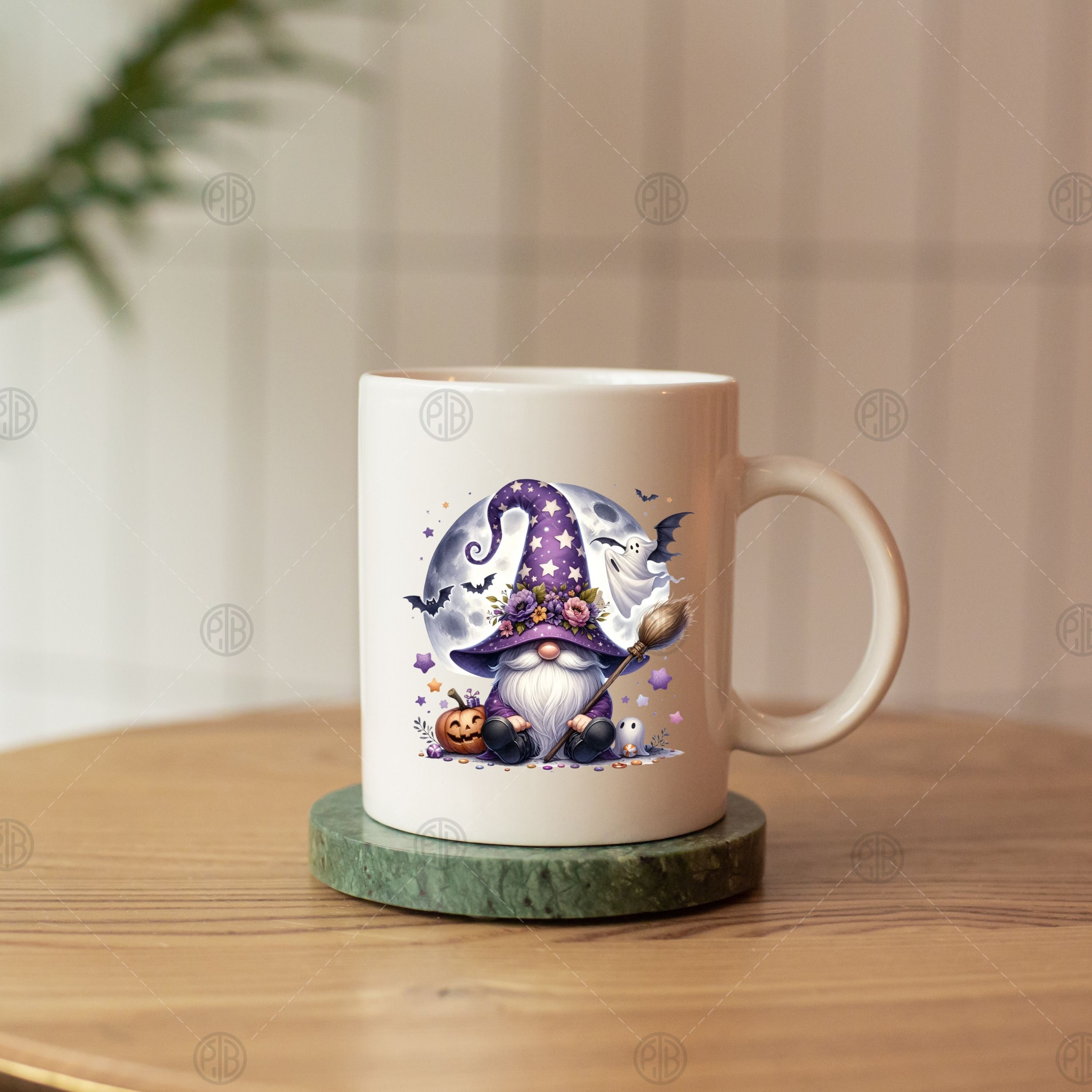 Watercolor Witch Gnomes PNG, Cute Halloween Clip Art, Funny Hat Gnome ...