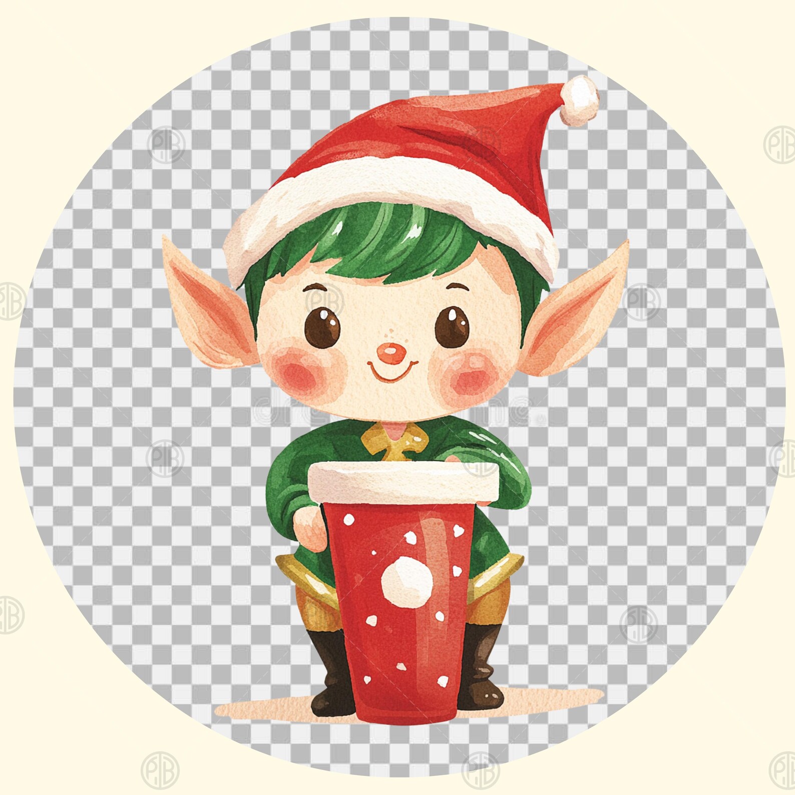 Watercolor Christmas Elf Arrival Letters PNG, Festive Holiday Clip Art ...