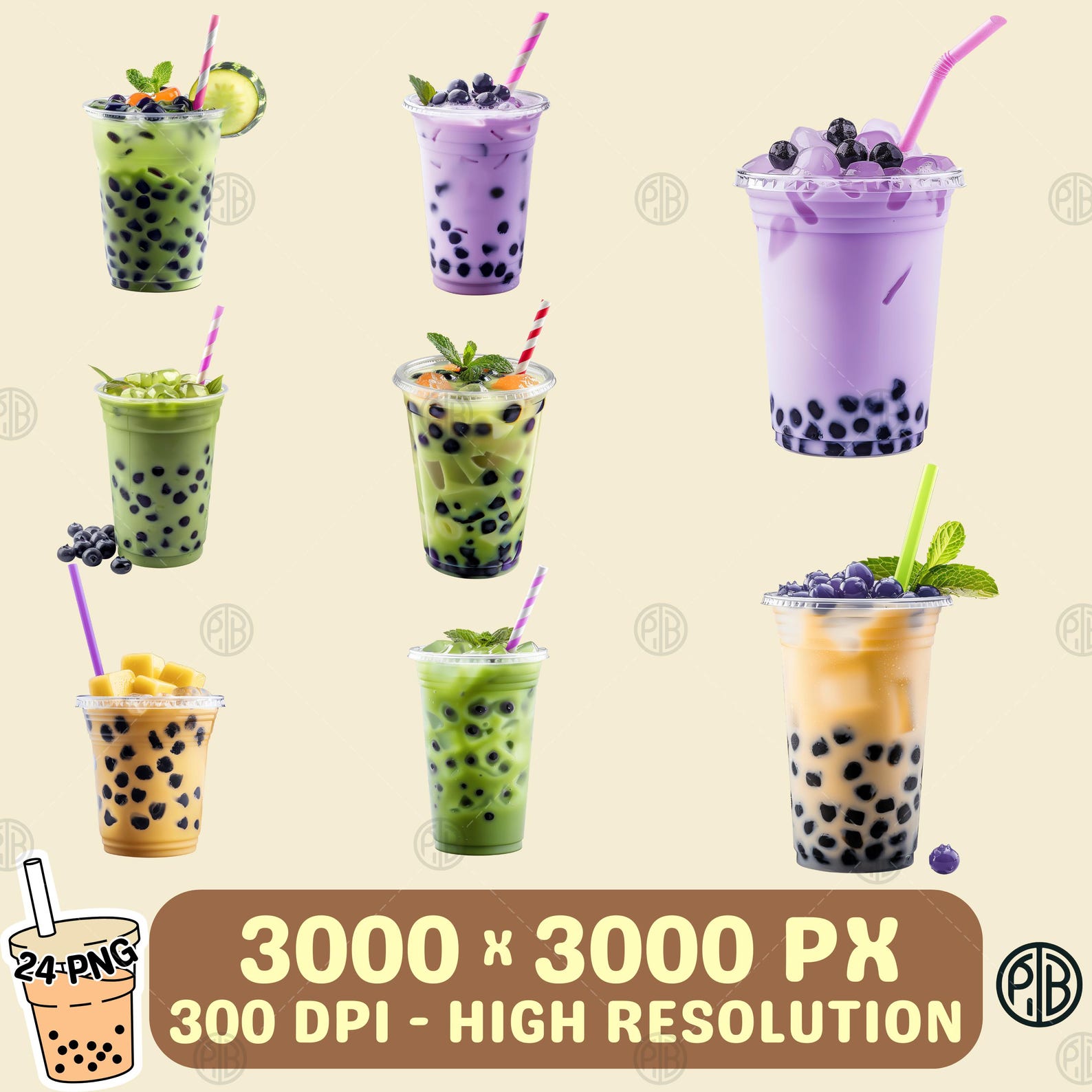 Watercolor Colorful Bubble Tea PNG, Fun Milk Tea Clip Art, Boba Tea ...