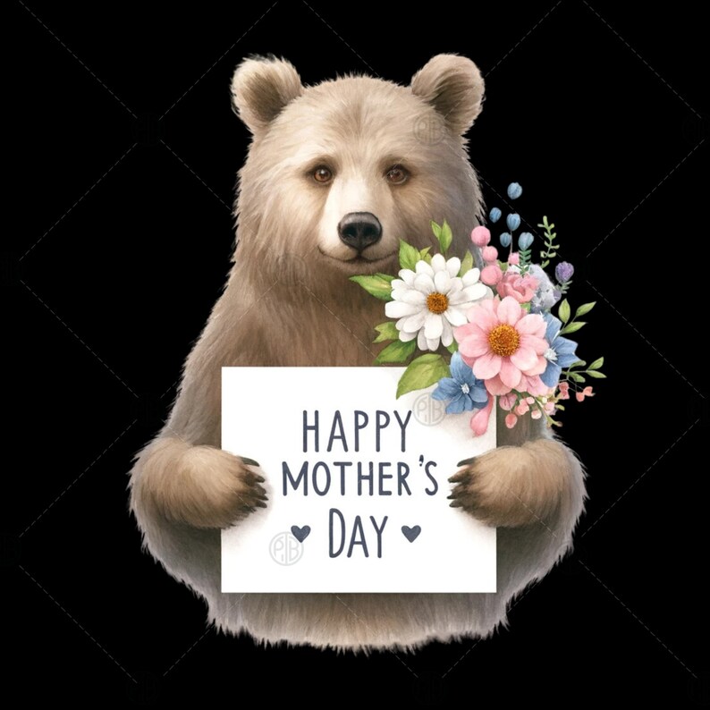 Watercolor Mothers Day Animals PNG, Cute Happy Mother's Day Clipart ...