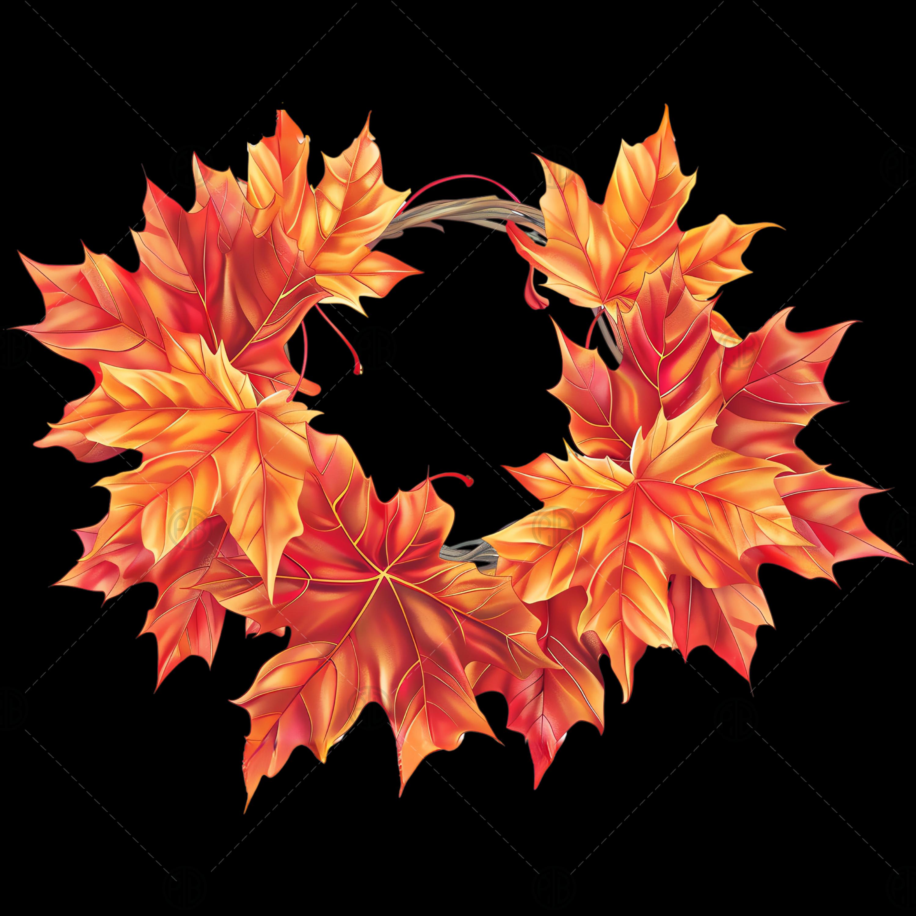 Watercolor Autumn Maple Leaves PNG, Vibrant Clip Art, Fall Leaf Clipart ...