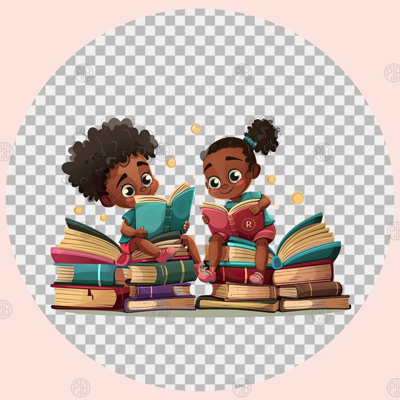 Watercolor Kids Reading Book PNG, Books Clip Art Portrait, Toddlers ...