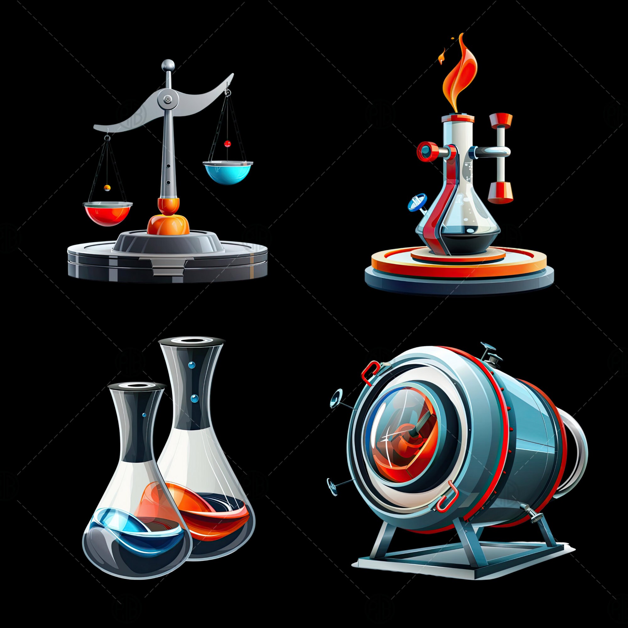 Watercolor Science and Space PNG, Laboratory Clip Art Portrait, Cute ...