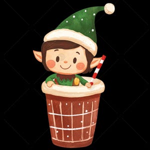 Watercolor Christmas Elf Arrival Letters PNG, Festive Holiday Clip Art ...