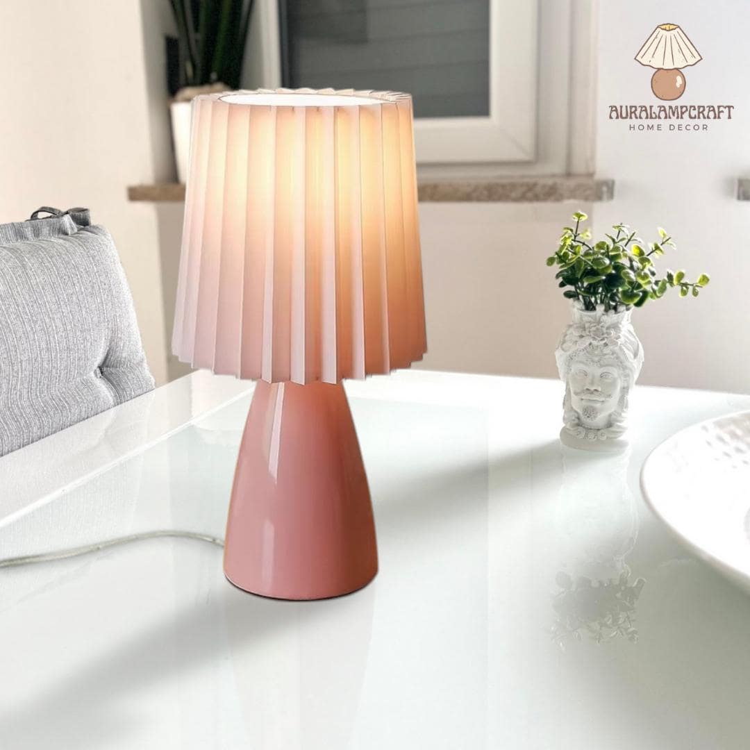 Modern Pink LED Table Lamp, Boho Room Decor - Etsy