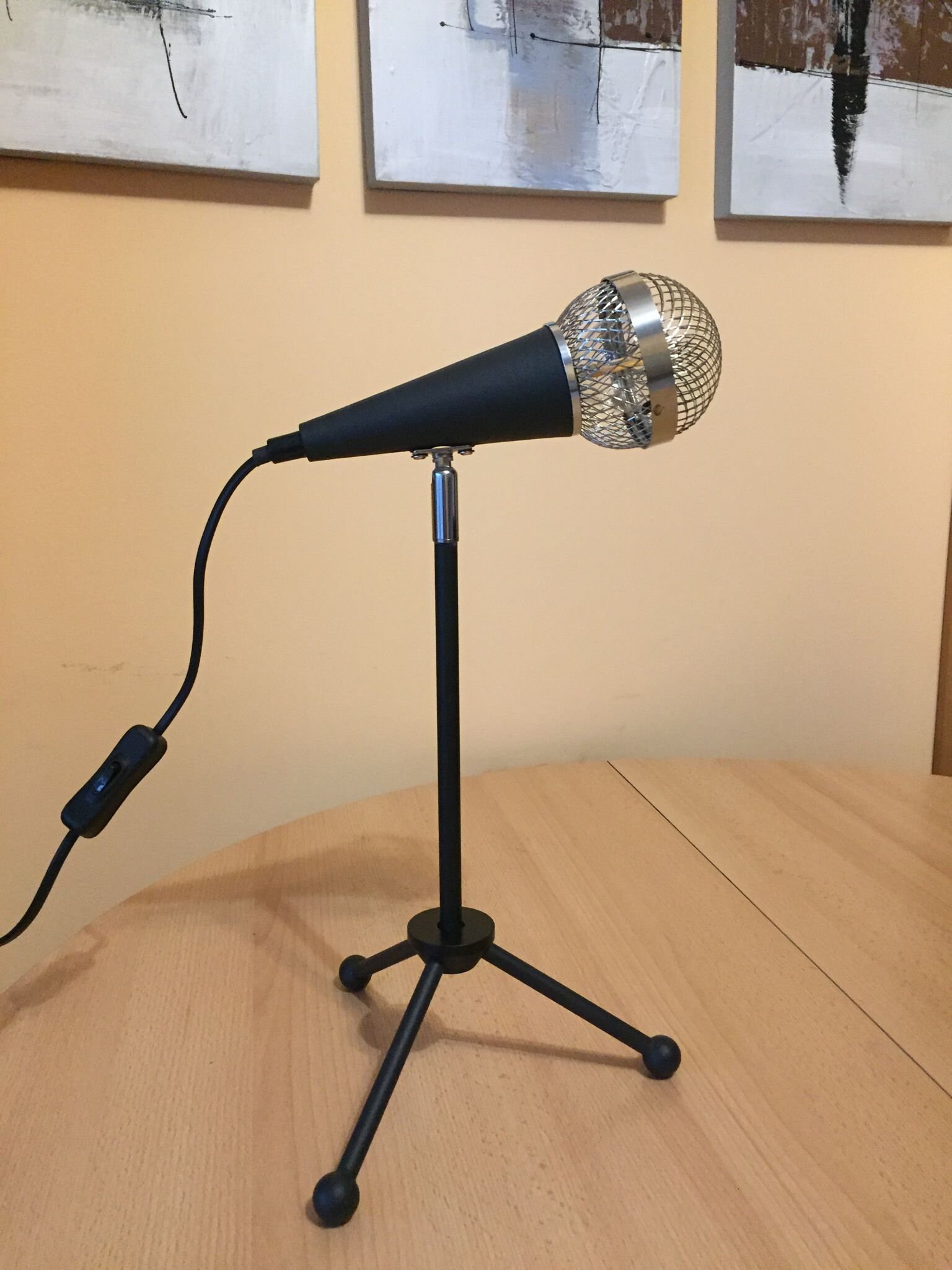 Microphone Lamp Microphone Table Lamp Vintage - Etsy